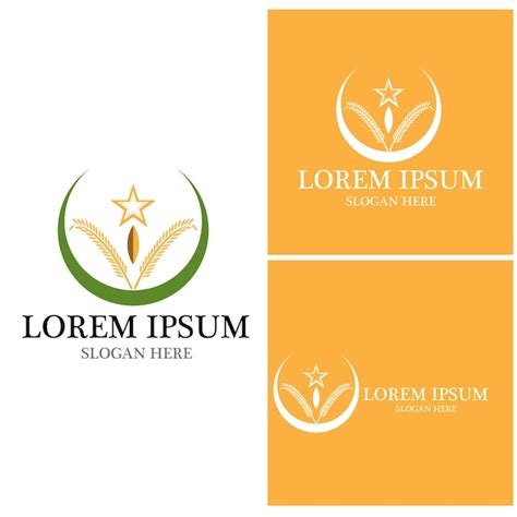 농업 아이콘 및 기호 벡터 템플릿 프리미엄 벡터