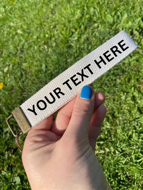 personalized keychain custom name keychain canvas key fob cotton