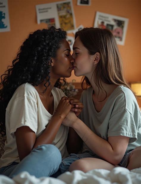 Interracial College Girls Kissing In Bedroom V17 By Pazuzulord On Deviantart