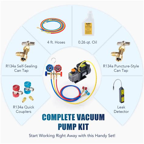 4cfm Vacuum Pump And Gauge Set With Leak Detector And Accessories Omt Orionmotortech
