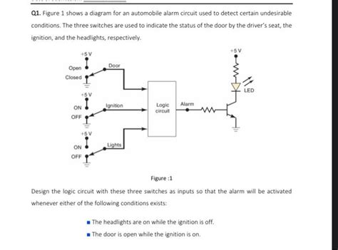 Solved Q1 Figure 1 Shows A Diagram For An Automobile Alarm
