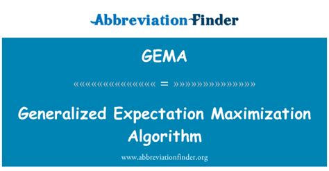 Bedeutung Von Gema Generalisierte Expectation Maximization Algorithmus