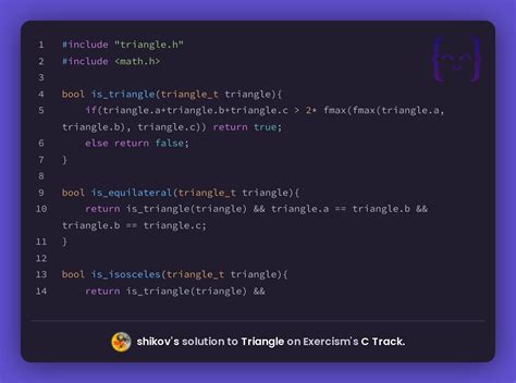 Shikovs Solution For Triangle In C On Exercism