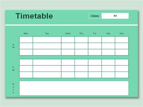 Excel Of Timetable For Studentsxlsx Wps Free Templates