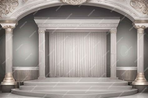 Premium Vector 3 D Rendering Classical Interior Design Empty Space