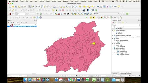 Fungsi Dissolve Di Qgis Youtube