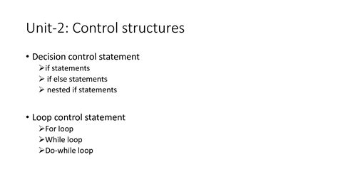 SOLUTION Unit Control Structures In C Studypool