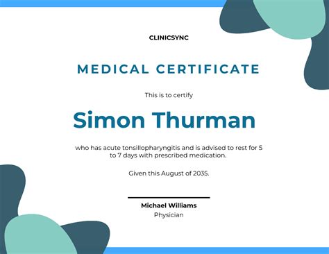 Free Sick Leave Certificate Template To Edit Online