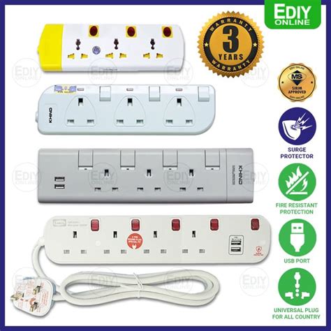 sirim trailing extension socket power strip plug holder outlet multiple