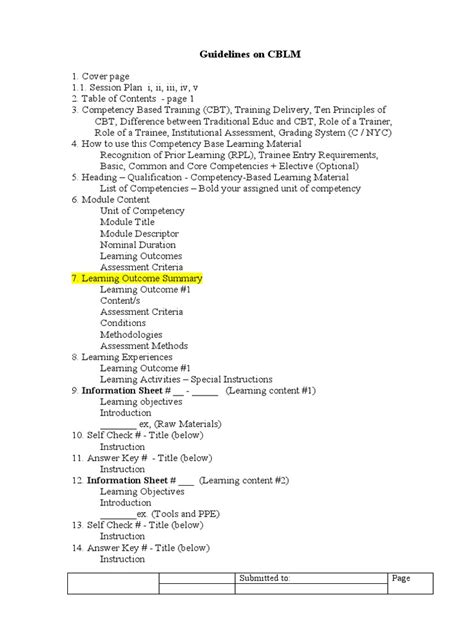 Guidelines On Cblm Pdf Learning Behavior Modification