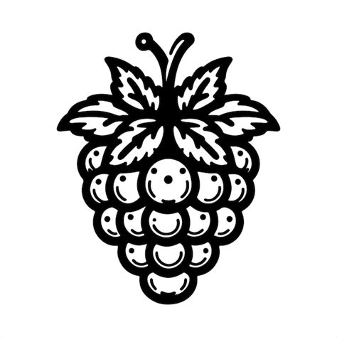 Premium Vector Raspberry Black Outline Vector Illustration Doodle