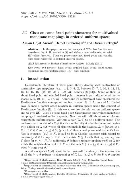 Pdf Rc Class On Some Fixed Point Theorems For Multivalued Monotone Mappings In Ordered