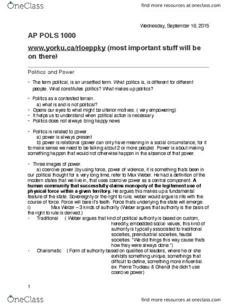 Pols 1000 Lecture Notes Fall 2015 Lecture 1 Heredity Mahatma