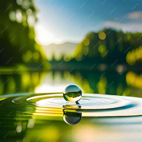Premium Photo A Clean Water Drop In River Created By Ai