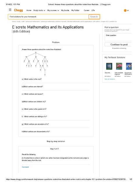 solved answer these questions about the rooted tree illustrate