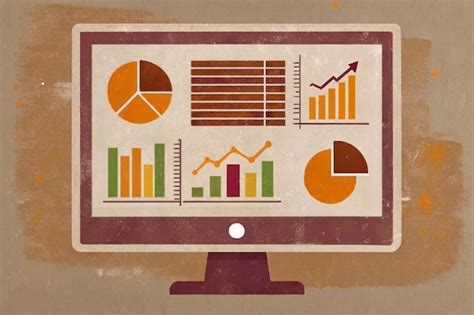 a colorful bar graph on a computer monitor with an upward trend line