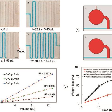 A Liquid Advancement In The Microchannels Over Time At A Liquid Flow Download Scientific