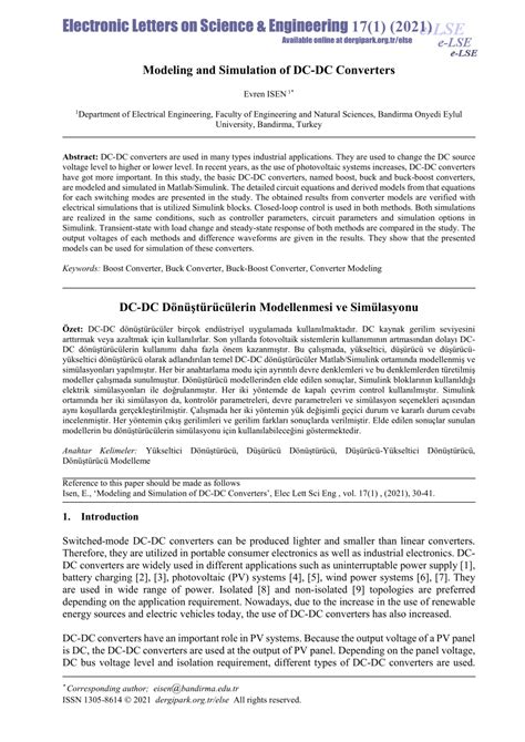 Pdf Modeling And Simulation Of Dc Dc Converters