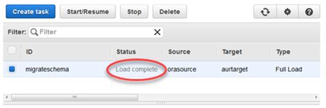 step 9 create and run your aws dms migration task database migration