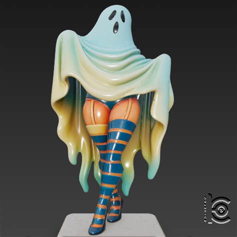 👻 Ghost Girl In Striped Stockings 3d Model For Printing・ Stl File For