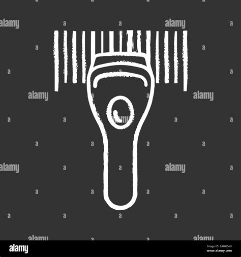Barcode Scanning Chalk Icon Linear Barcode Handheld Scanner One Dimensional Code