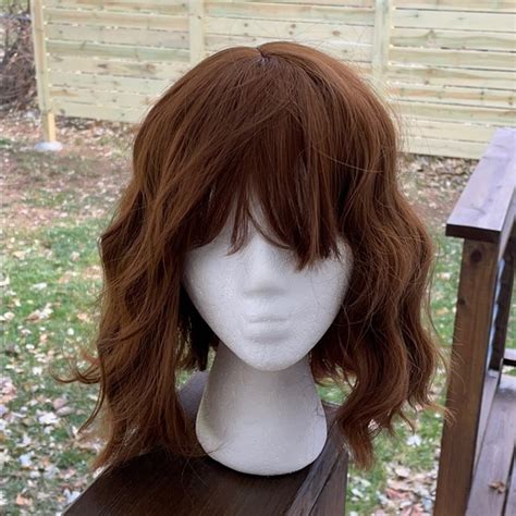 Imogen Accessories Nwt 2 Amber Chestnut Ginger Wig Beach Waves Bob Bangs Stunning Wig