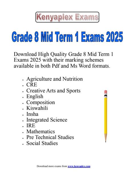 Grade 8 Mid Term 1 Exams 2025 Set 3717