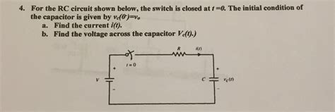 Solved For The RC Circuit Shown Below The Switch Is Closed Chegg