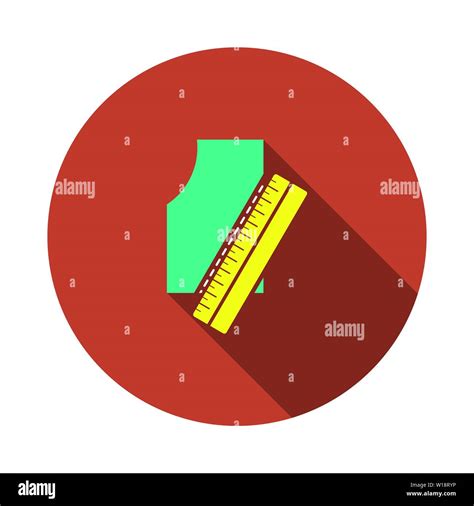 Sewing Pattern Icon. Flat Circle Stencil Design With Long Shadow. Vector Illustration Stock ...
