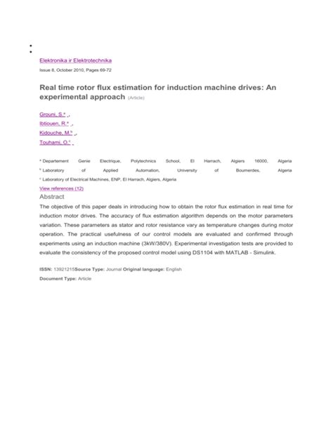 Rotor Flux Estimation For Induction Machine Drives