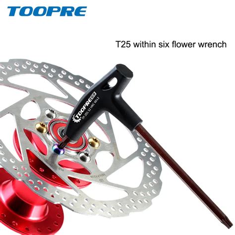 T25 핸들 Torx 렌치 산악 자전거 디스크 브레이크 나사 설치 및 철거 렌치 자전거 도구 자전거 액세서리