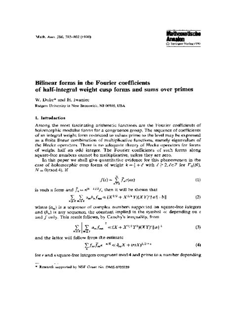 Fillable Online Pdf Fourier Coefficients Of Cusp Forms Of Half Integral Weight Fax Email Print