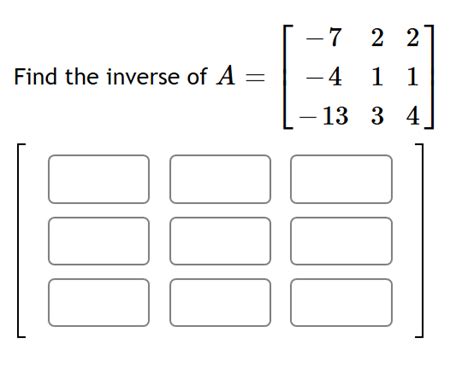 Solved Find The Inverse Of A Chegg Com