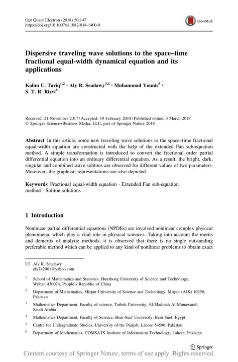 Dispersive Traveling Wave Solutions To The Spacetime Fractional Equal