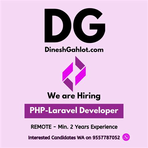Dinesh Gahlot On Linkedin Hiring Laraveldeveloper Remotejob