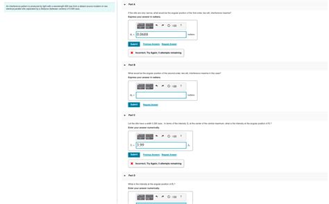 Solved Part A A An Interference Pattern Is Produced By Light Chegg