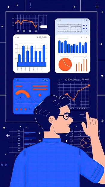 Premium Photo Predictive Analytics AI Forecasting Trends Flat Design Illustration