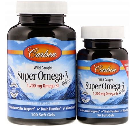 CARLSON LABS SUPER OMEGA-3 EPA DHA 100 + 30 KAPS (088395015243) • Cena ...