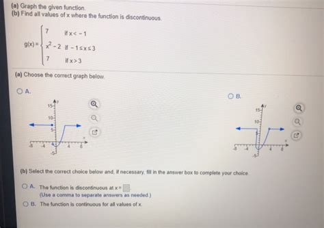 solved graph the given that functionfind all the values of x