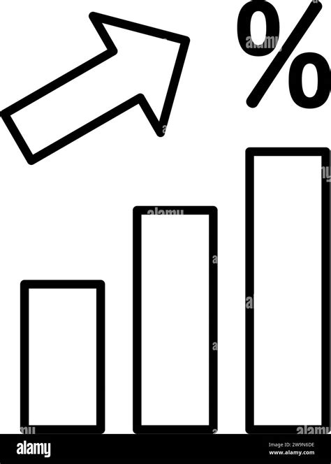 Icons Showing Interest Rates And Yield Increases Simple Line Drawing Illustrations Vector