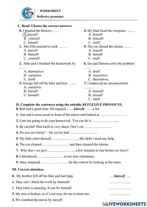 Reflexive Prono Free Interactive Worksheets 1898420