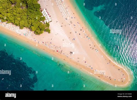 The Golden Horn Or Zlatni Rat Beach Near The Town Of Bol On The
