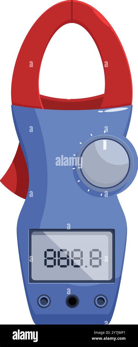 Digital Clamp Meter Is Measuring Electrical Current Displayed On The Screen Stock Vector Image