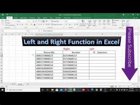 Left And Right Formula MS Excel BASAR XL YouTube Excel Excel Formula Videos Tutorial