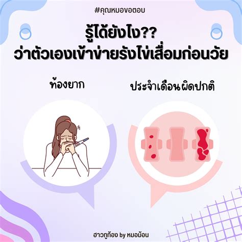 💔💔รังไข่เสื่อมก่อนวัยสาเหตุมีบุตรยาก ฮาวทูท้อง By หมอม้อน Facebook