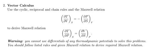 Solved 2 Vector Calculus Use The Cyclic Reciprocal And