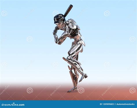 Baseball Player Robot Human And Cyborg Robotic Integration Concept Robotic Technology 3d