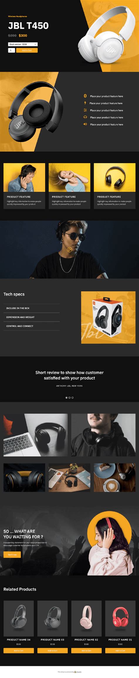 Shopify Product Page Design On Behance