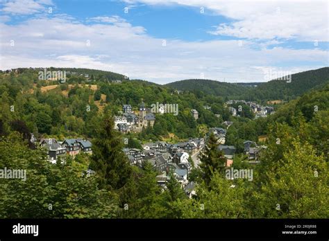 View Over Lauscha Village Nature Park Thueringer Wald Thuringia