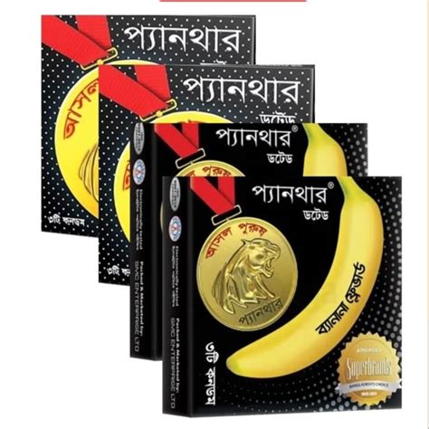 Panther Dotted Banana Condom Half Box Combo 6 Packet 18 Pcs